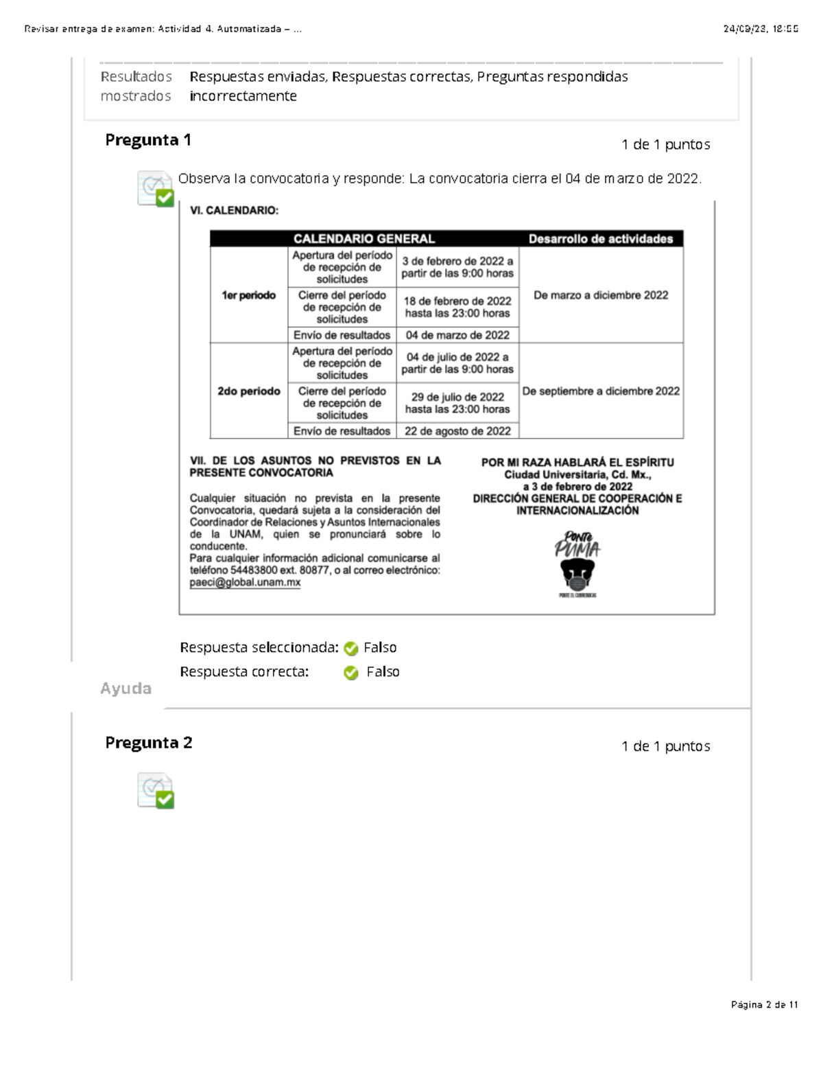 Actividad 4 - Resultados Automatizados y Respuestas Correctas - Studocu
