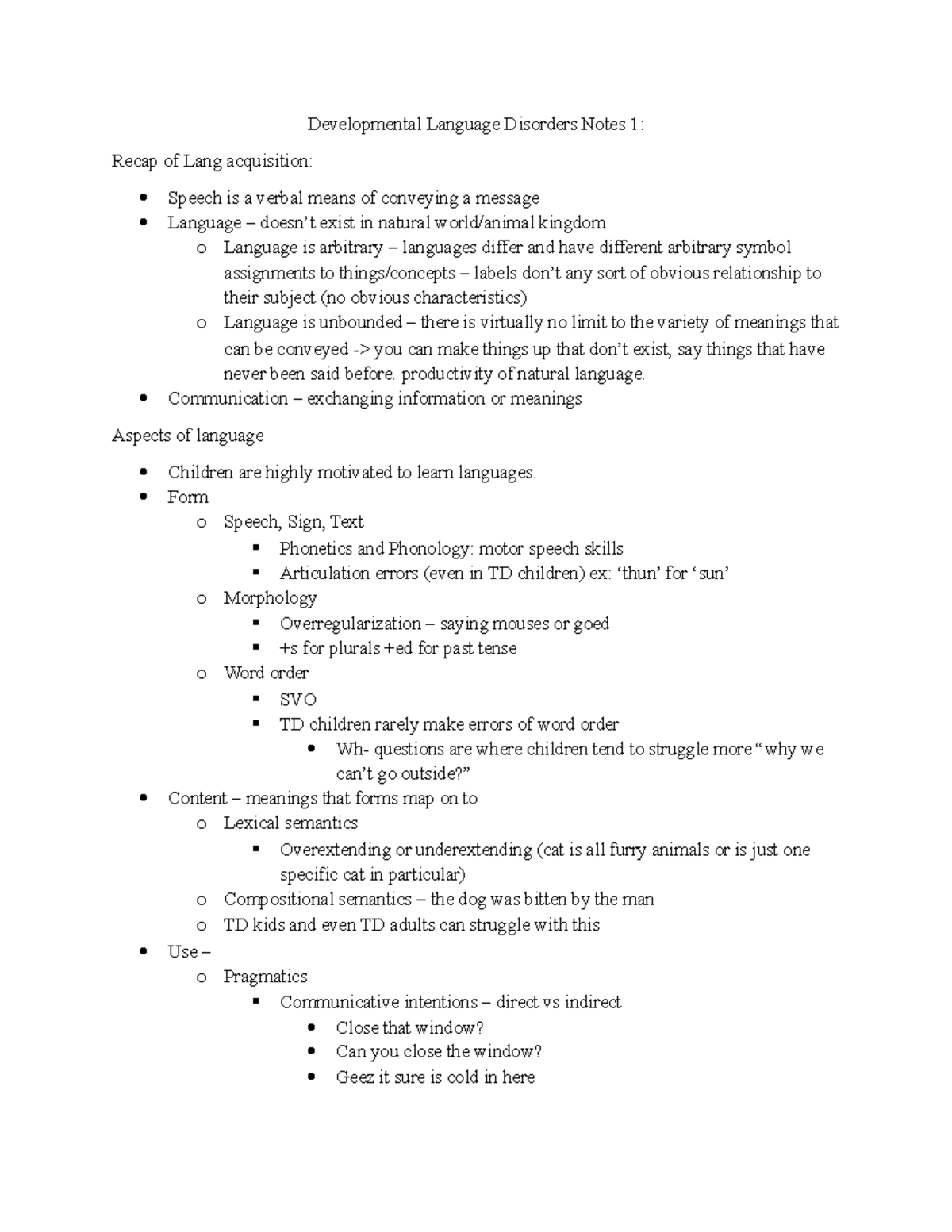 DLD 101: Comprehensive Notes on Language Acquisition and Development ...