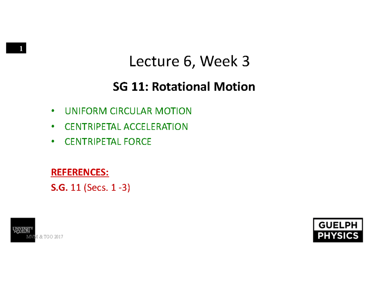 Rotational Moment - Lecture 6, Week 3 SG 11: Rotational Motion MVM ...