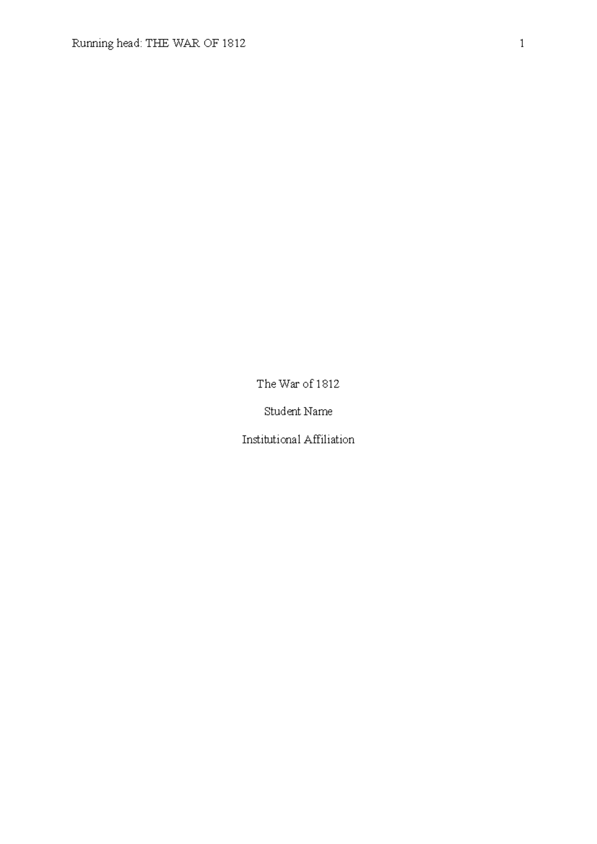 The War of 1812 - Course HEROD Notes - Studocu