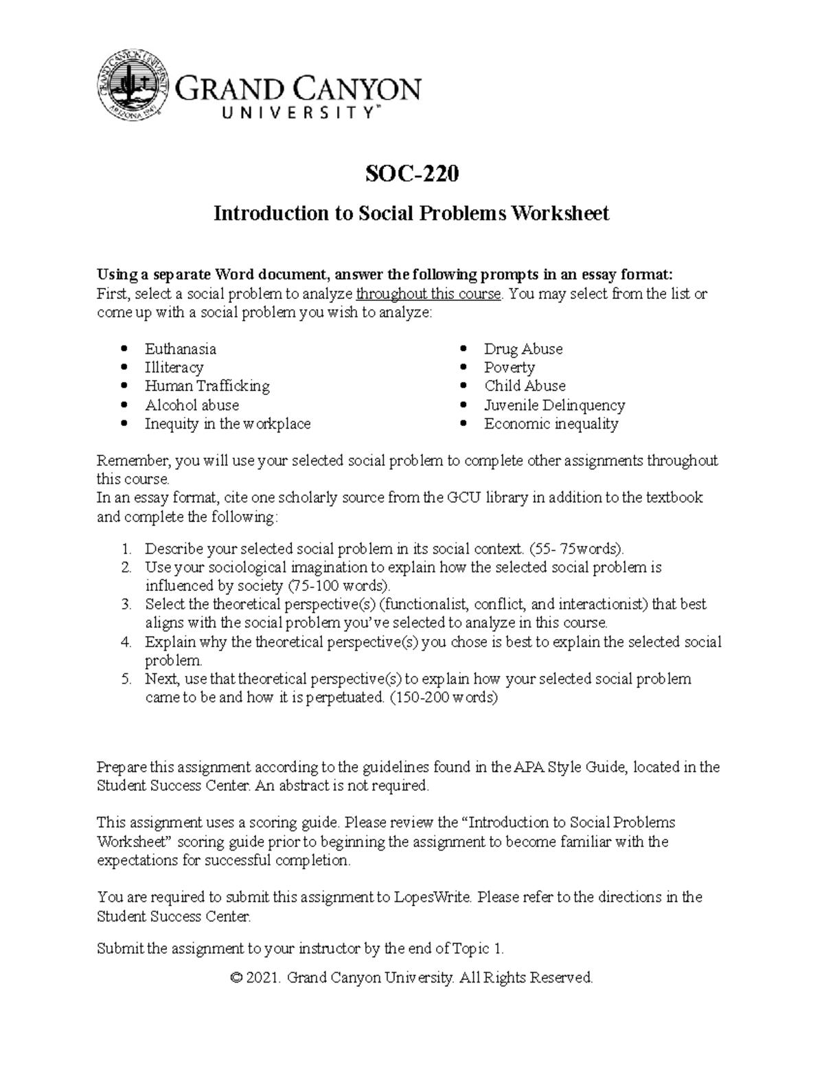SOC-220.T1.Intro to Social Problems Worksheet: Analyzing Poverty - Studocu