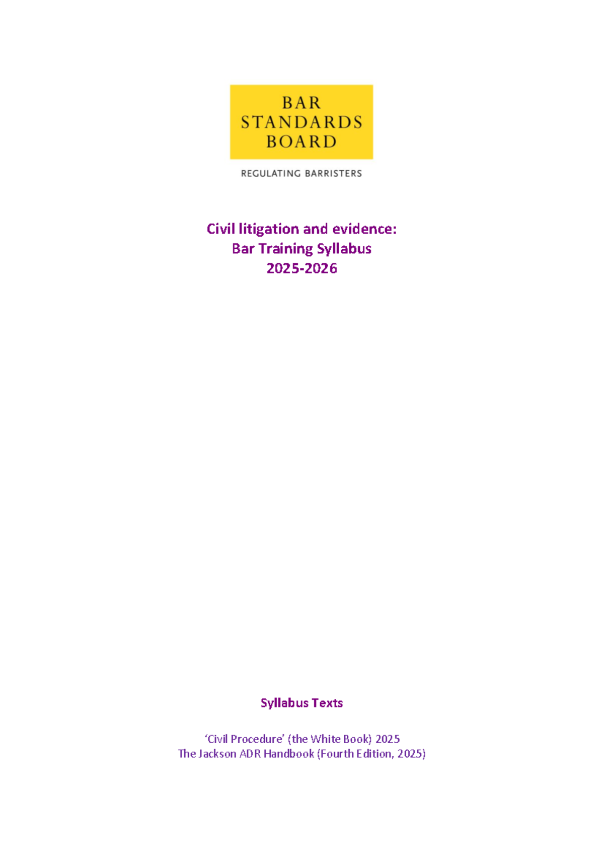 BT Civil Litigation: Updated Syllabus for 2025-2026 - Studocu