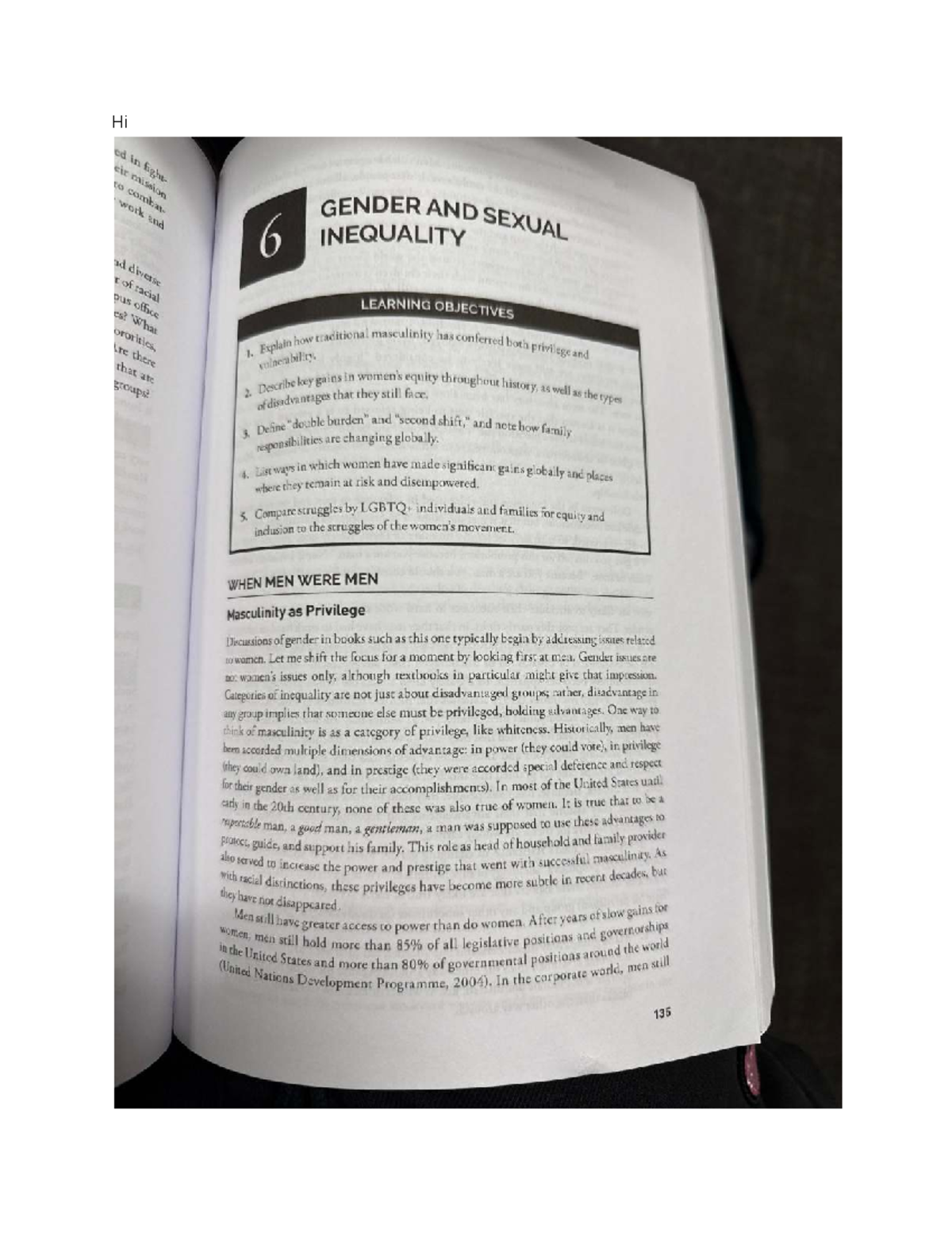 Chapter 6: Gender Inequality and Masculinity Privilege (SOC 101) - Studocu