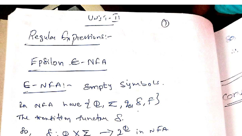 FLAT UNIT-II: Understanding Epsilon NFA and Regular Expressions - Studocu