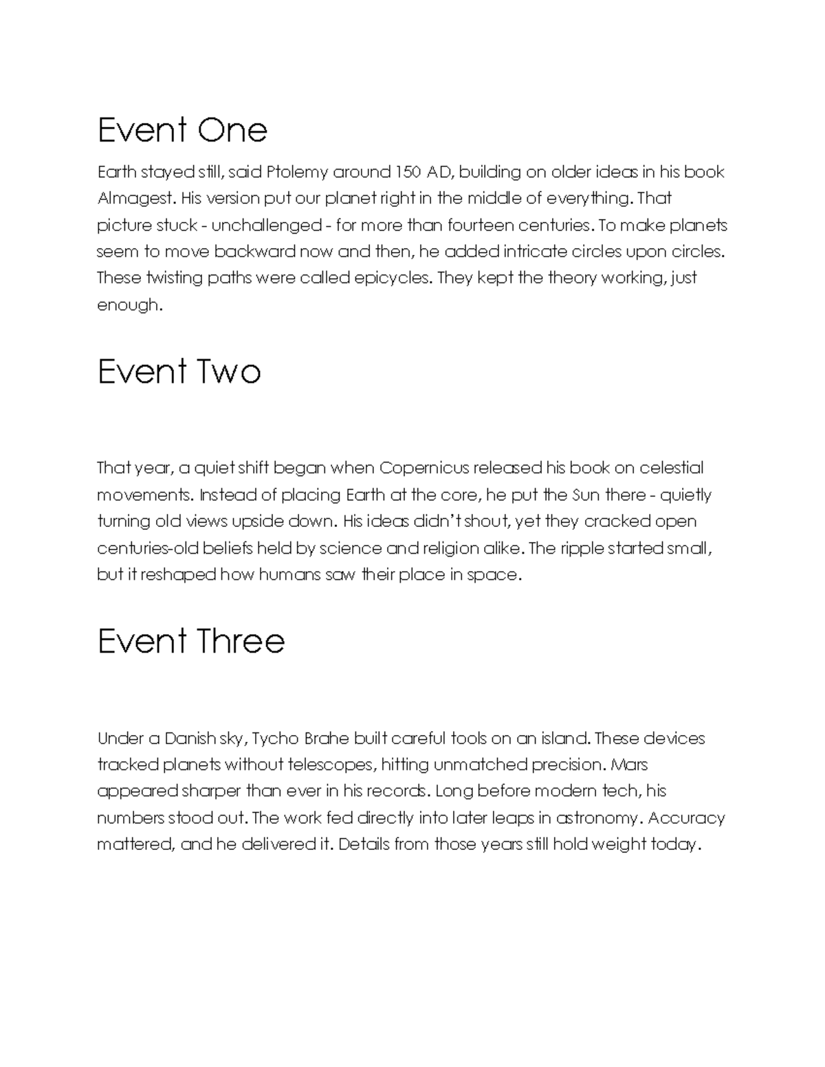 Historical Timeline of Astronomical Events: From Ptolemy to Newton ...
