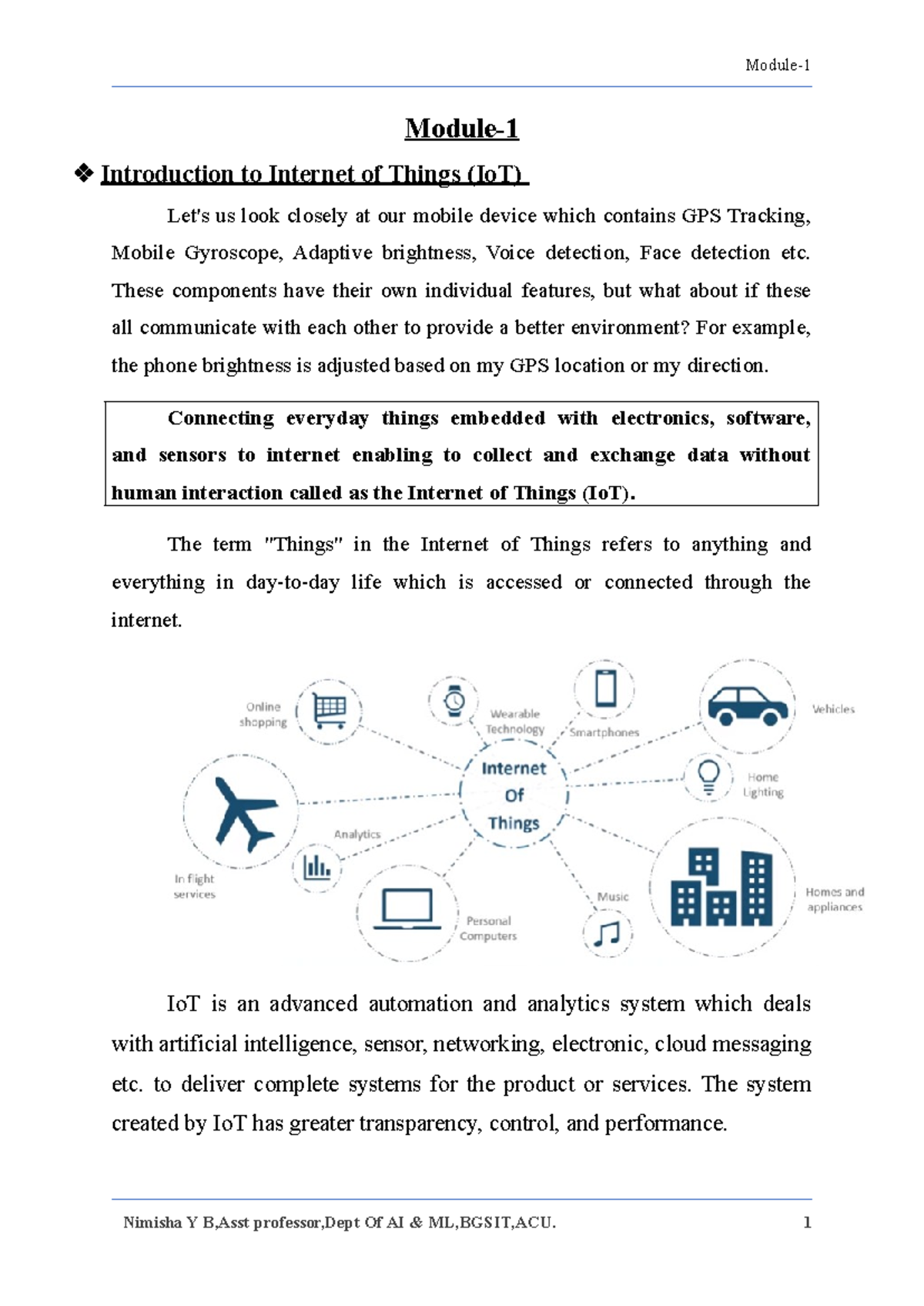 IoT 1st Unit: Fundamental Concepts of Internet of Things (IoT) - Studocu