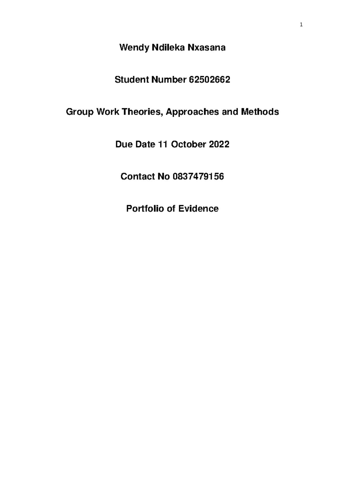 Casework Process Report 01 FOR Client A Final - MODULE CODE: BSW4805 ...