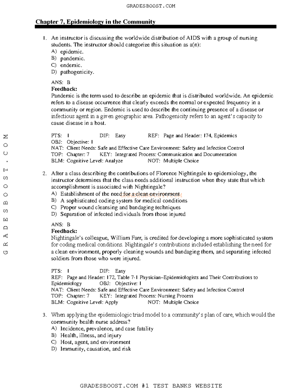 Chapter 7 - Epidemiology Practice Questions and Key Concepts - Studocu