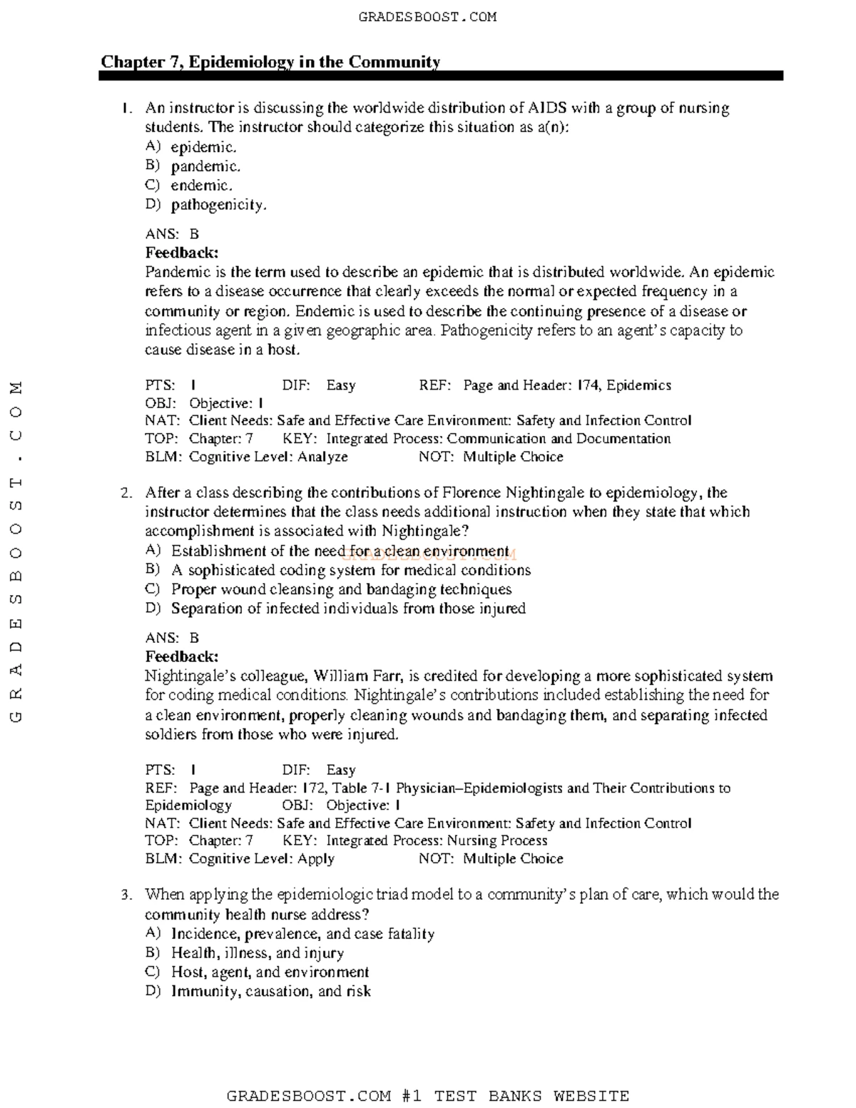 Chapter 1 Practice Questions G R A D E S B O O S T C O M Chapter 1