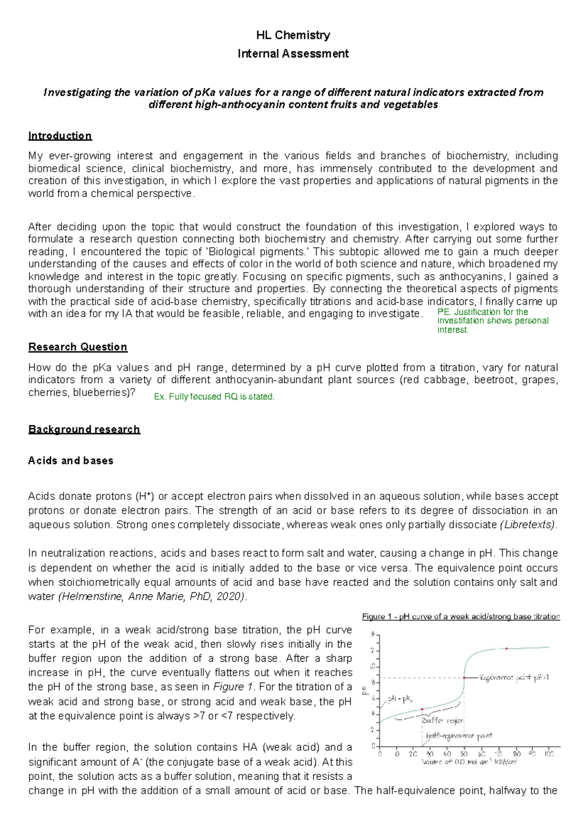 HL Chemistry IA: Investigating pKa Variations in Natural Indicators ...