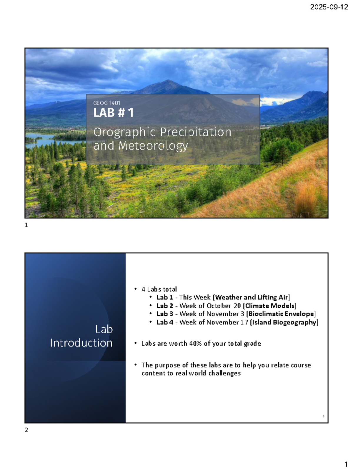 GEOG 1401 Lab 1: Understanding Orographic Precipitation and Meteorology ...