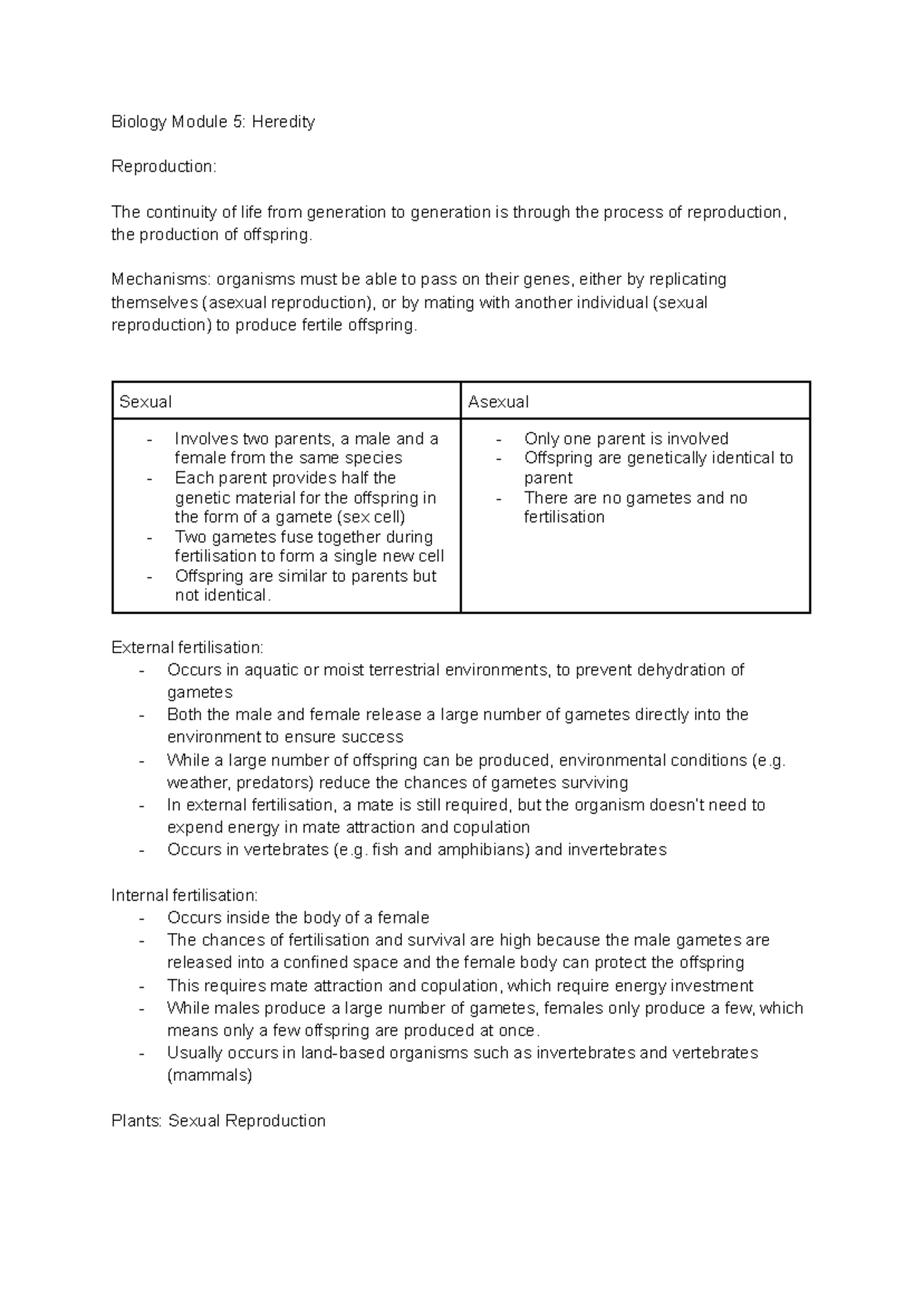 Biology Module 5: Heredity and Reproduction Mechanisms Explained - Studocu
