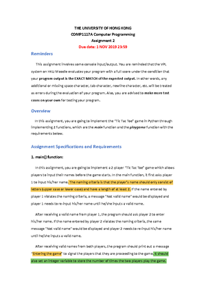 Computer Programming - COMP1117 - HKU - Studocu