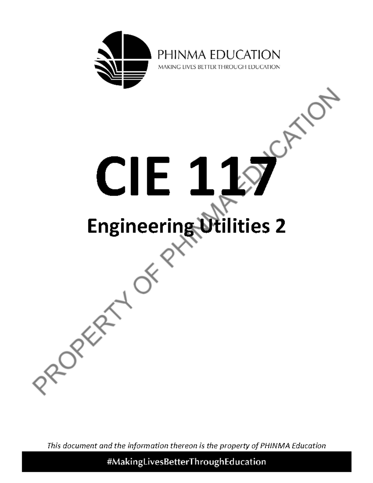 CIE 117 Engineering Utilities 2: Comprehensive Course Overview and Syllabus - Studocu