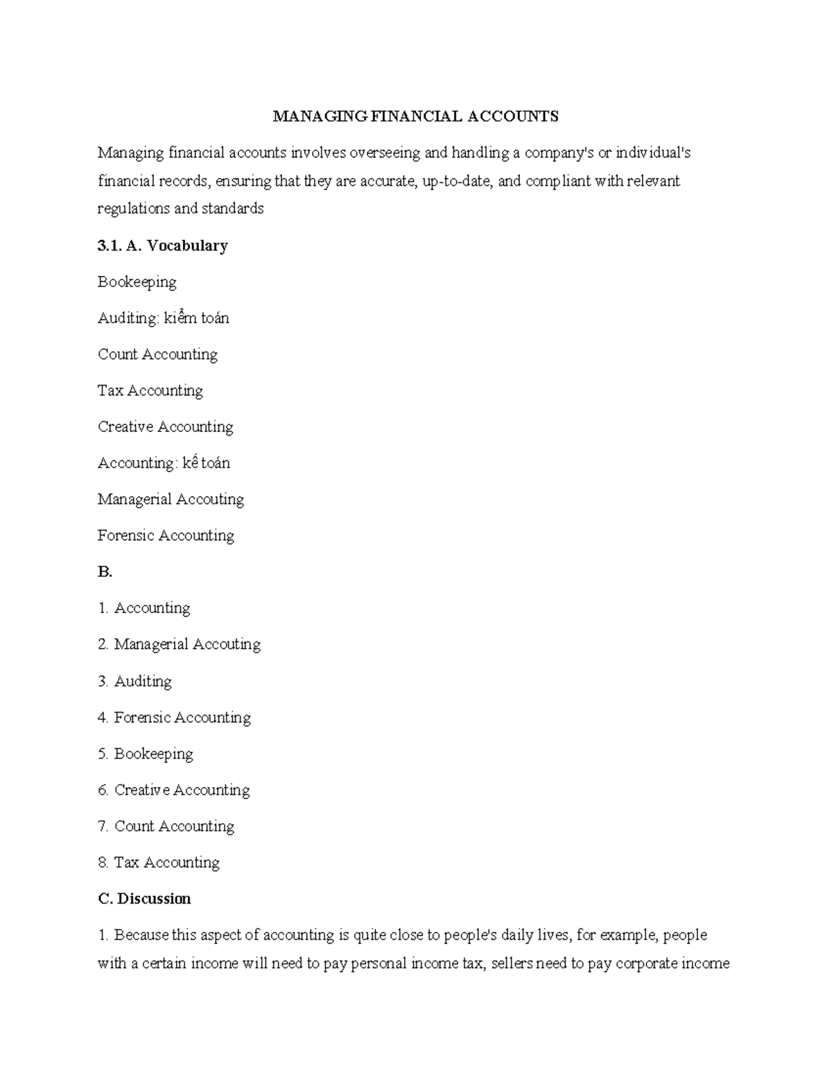 UNIT 3 - Managing Financial Accounts & Related Concepts - Studocu