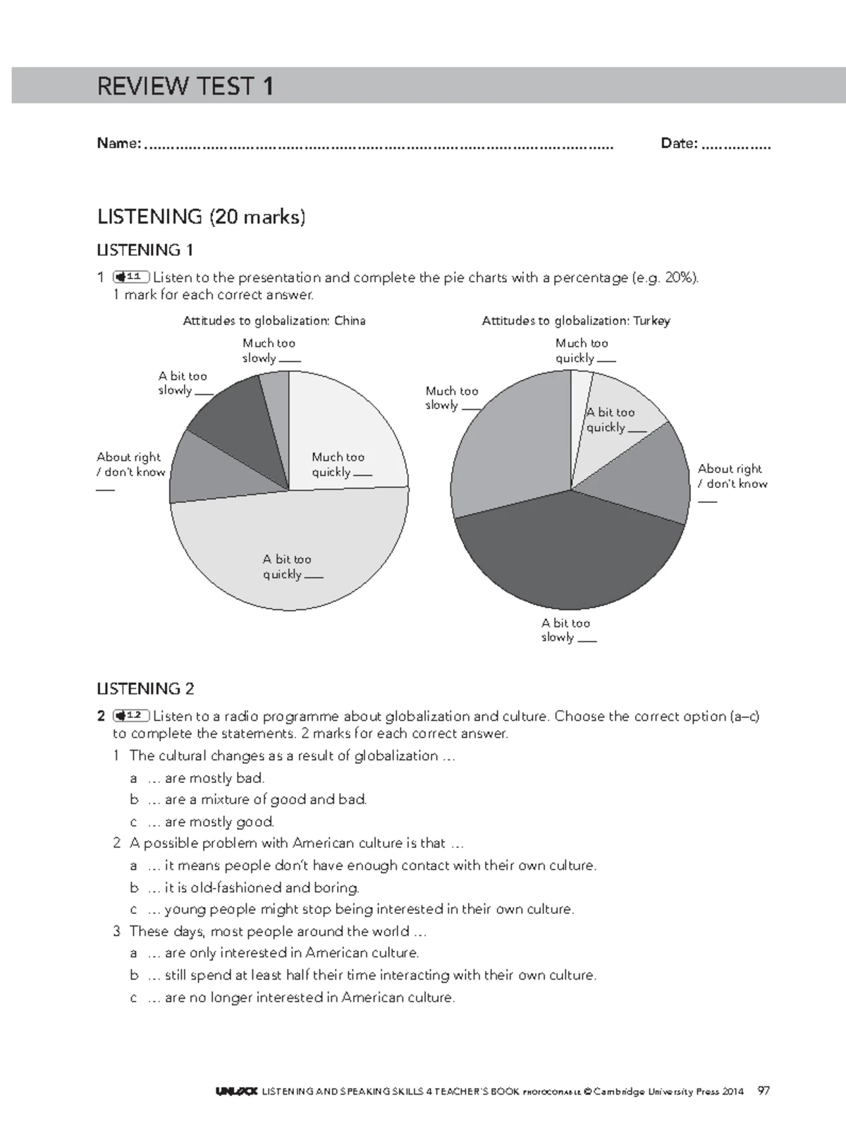 Review Test - LS Level 4: Listening & Speaking Skills Unit 3 - Studocu