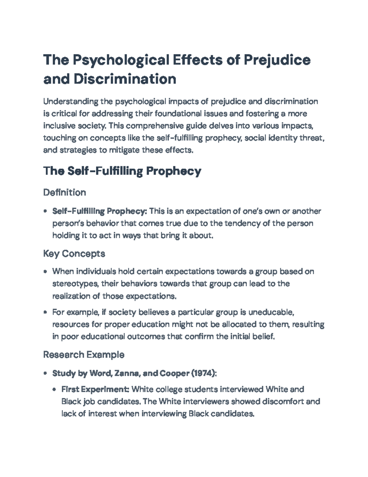 Psychological Effects of Prejudice & Discrimination: An Overview - The ...