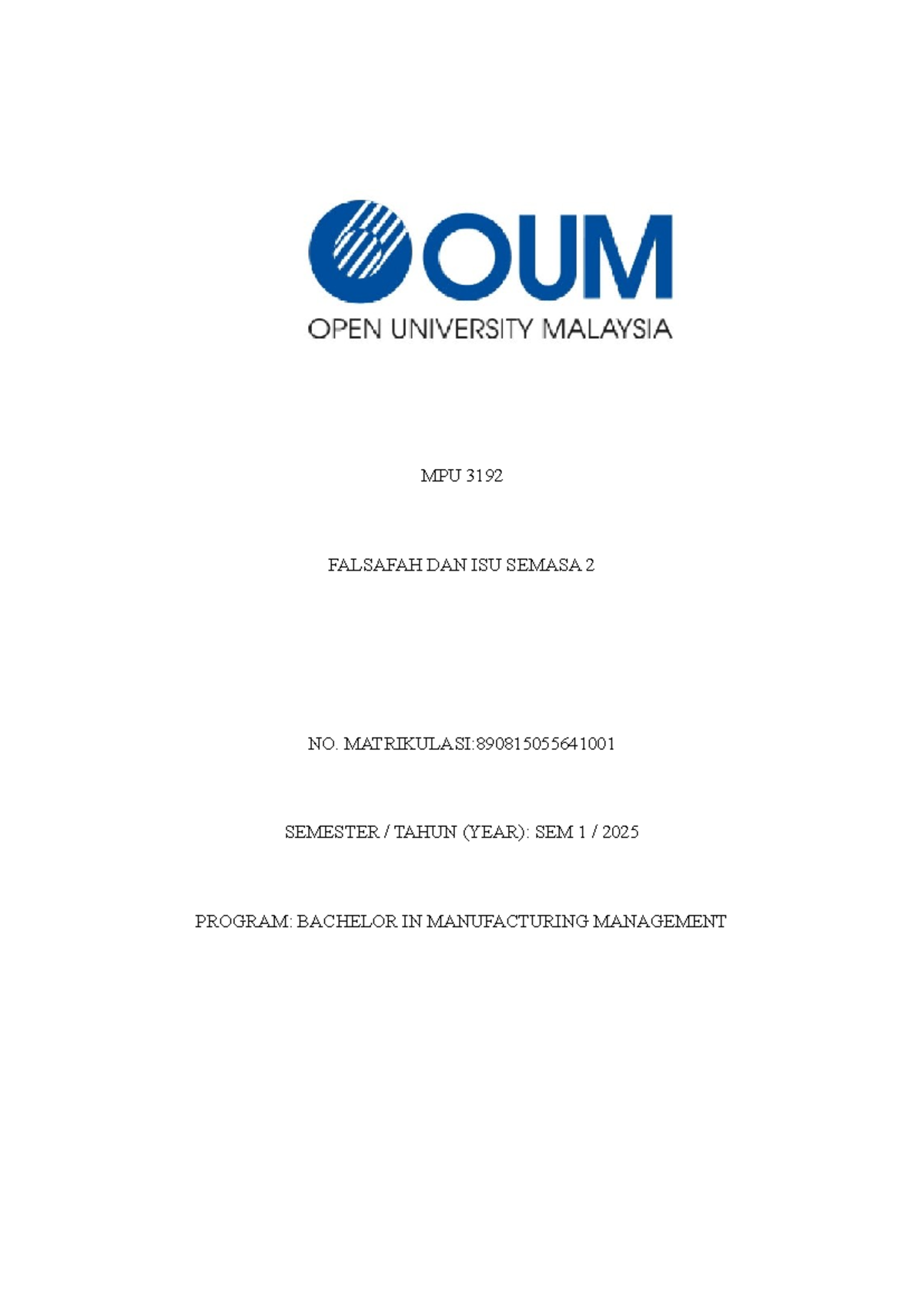 MPU 3192 - Analisis Falsafah dan Logik dalam Filem Tiga Abdul - Studocu