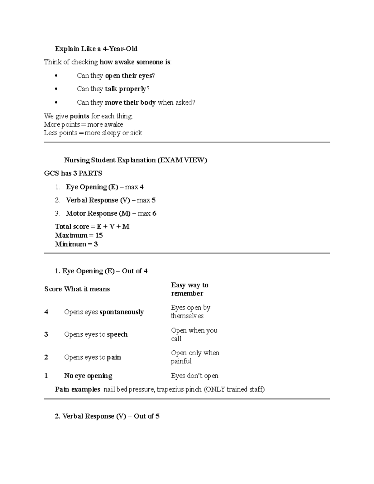 GCS Scale Explained: Eye, Verbal, and Motor Responses (Nursing Exam ...