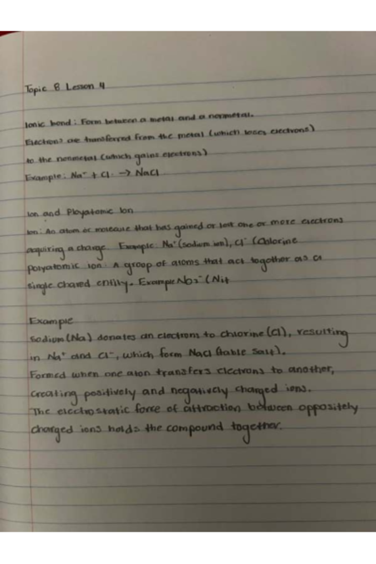 Topic 8 Lesson 4: Ionic Bonds and Ion Formation Explained - Studocu