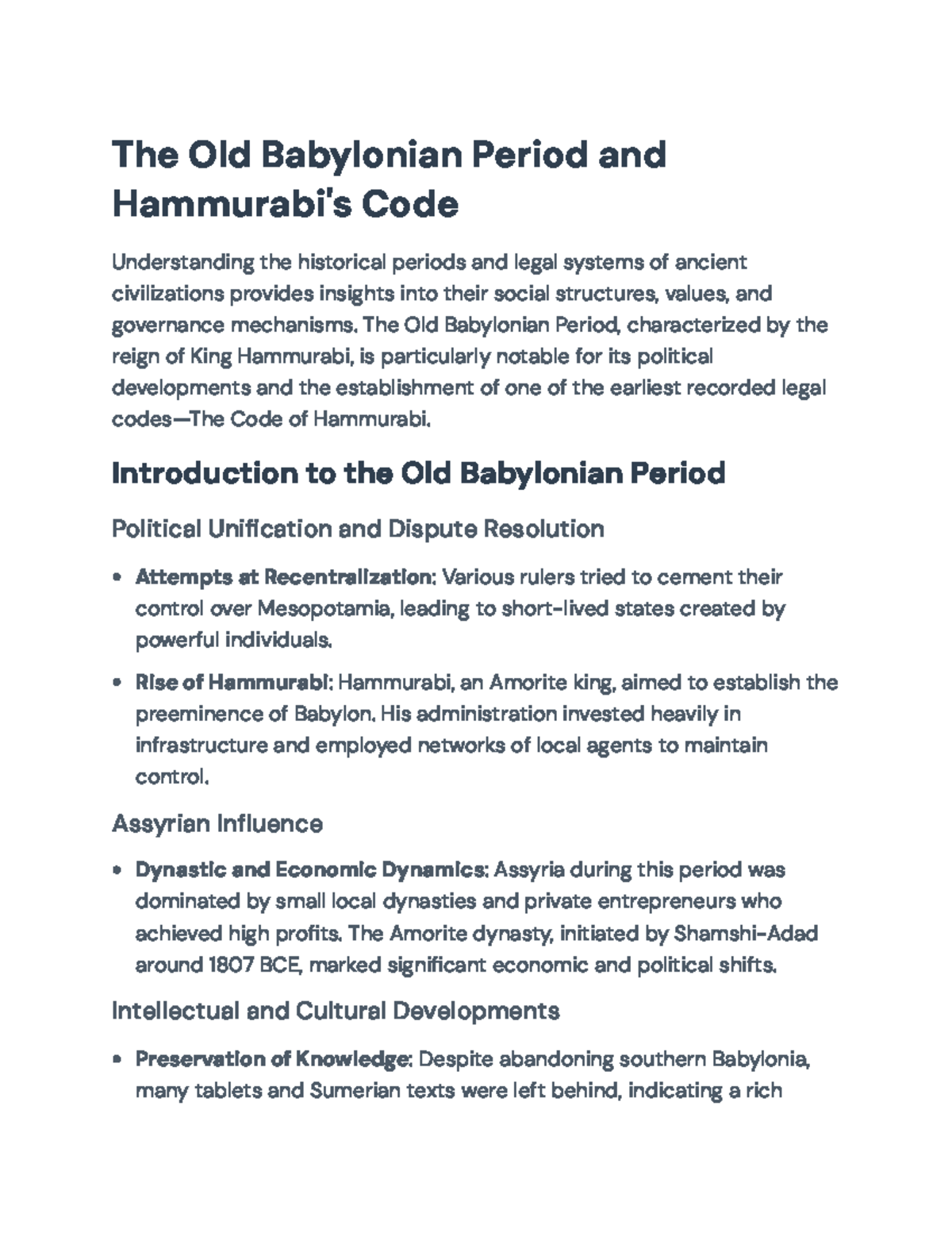 Old Babylonian Period & Hammurabi's Code: Historical Insights ...