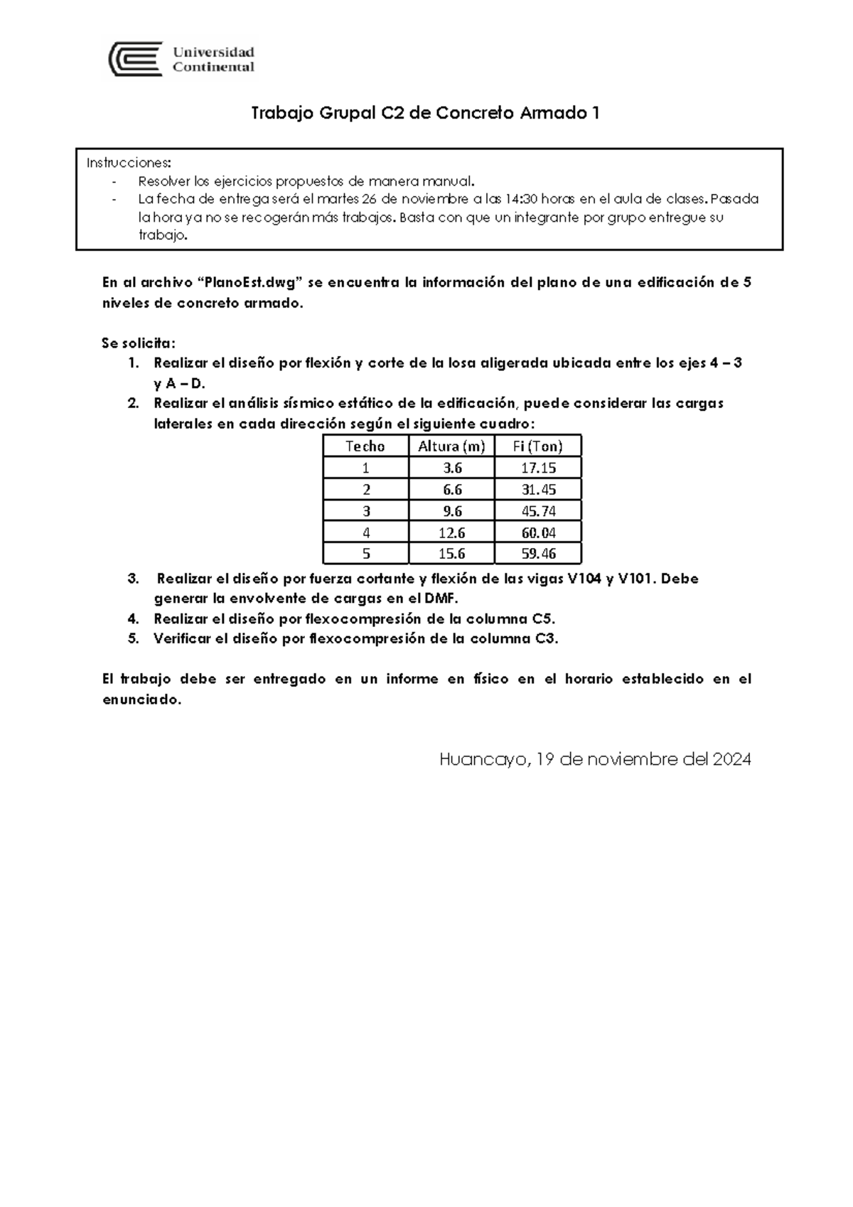 TG C2 CA1 2024 2 - 0000000000000000 - Trabajo Grupal C 2 de Concreto ...