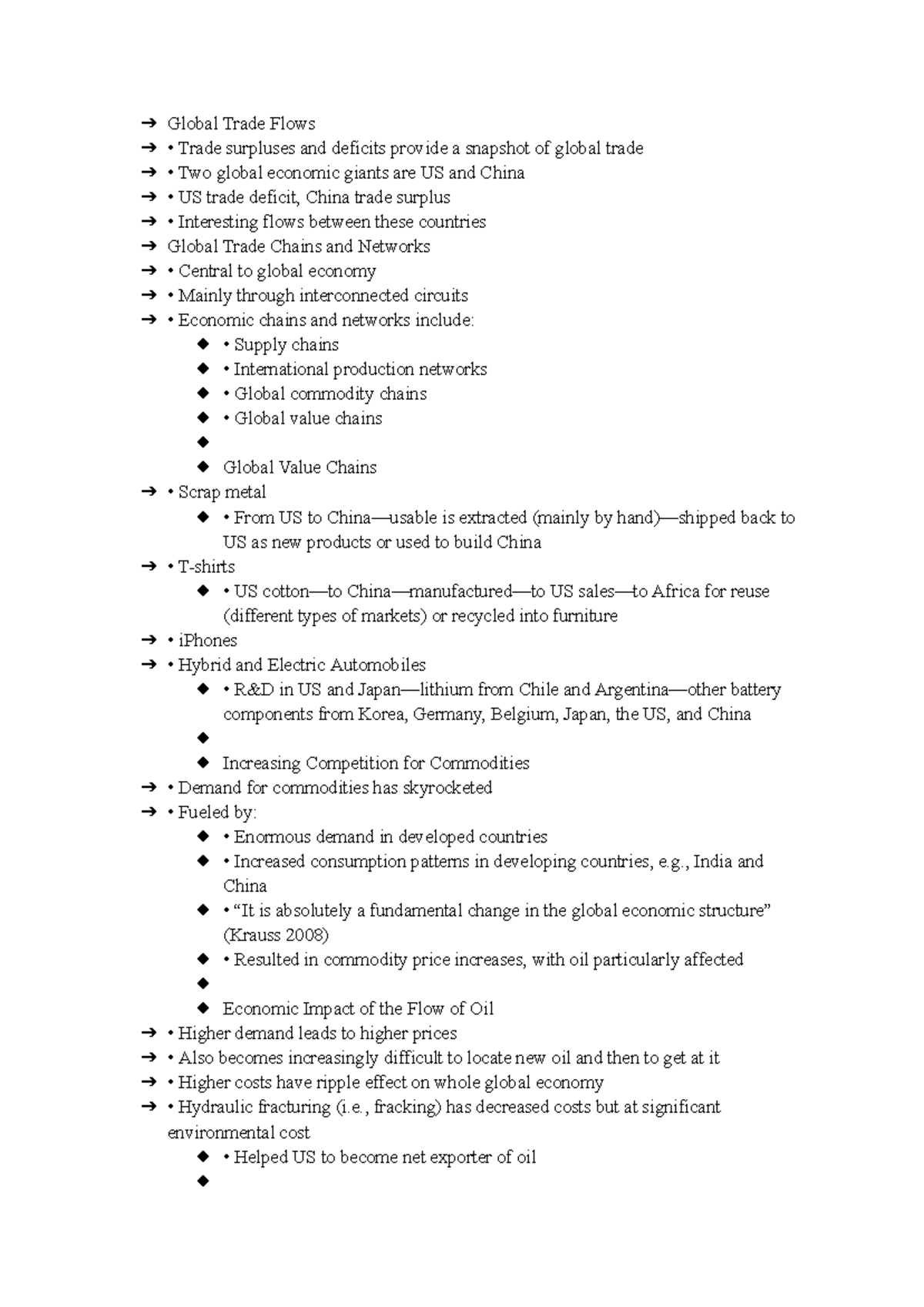Globalism Notes: Trade Flows, Chains, and Economic Impacts - Studocu