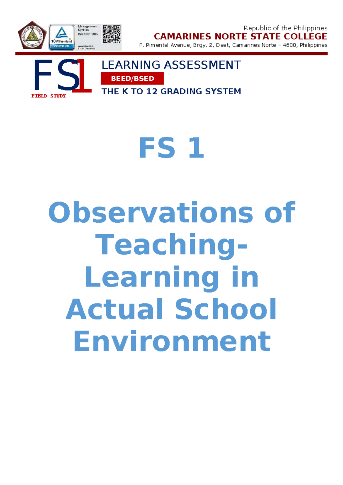 FS1 Episode 4: Learner Diversity in Community & Home Environment - Studocu