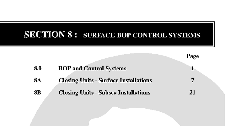 Lecture 7: Surface BOP Control Systems Overview - Studocu