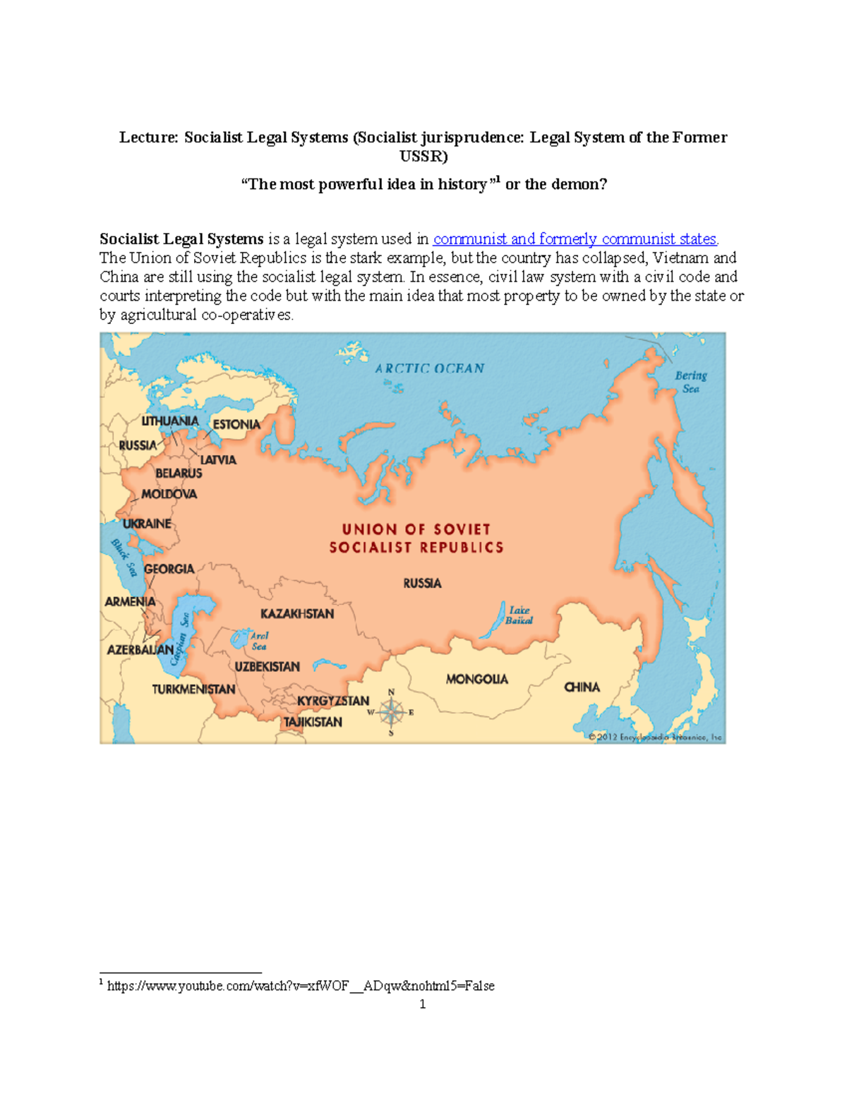 Socialist Legal Systems Lecture Notes: Insights into Soviet ...