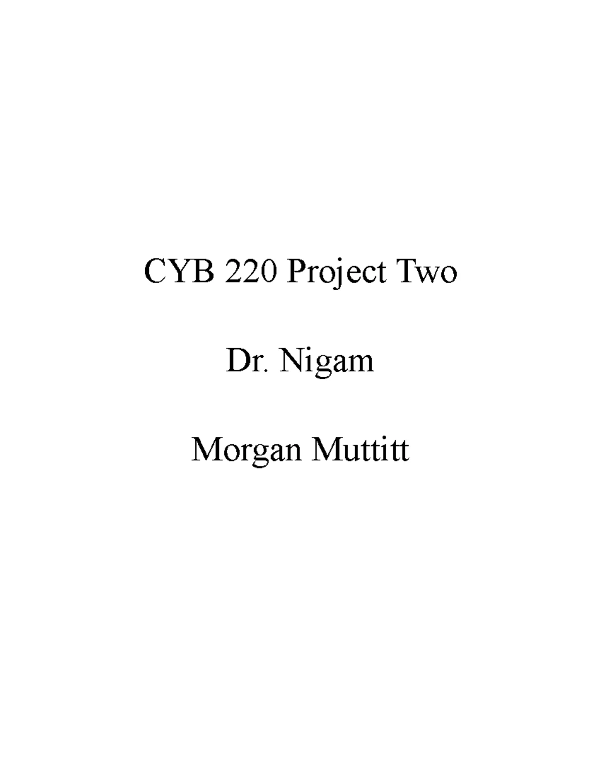 CYB 400 Project One Milestone Template - Vulnerability Assessment - Studocu