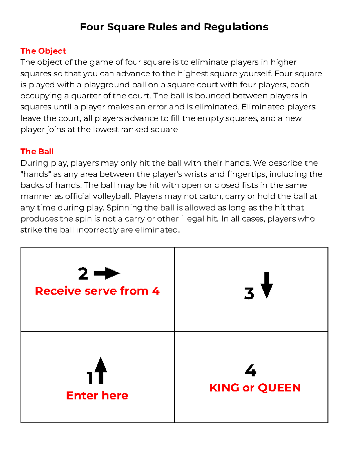 Four Square Rules - Google Docs - Four Square Rules and Regulations The ...