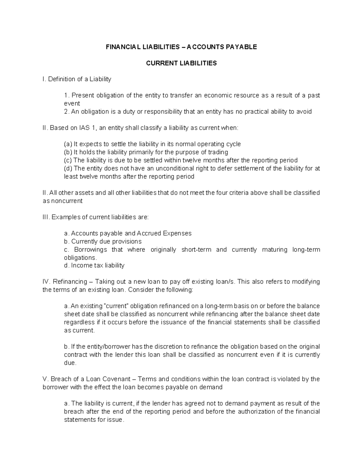 Financial Liabilities: Current Liabilities Practice Material - Studocu