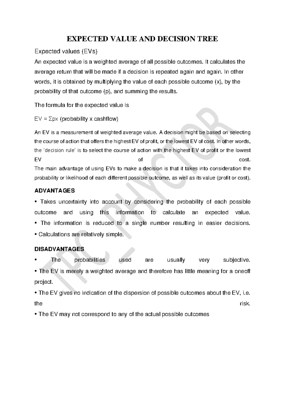 Expected Value & Decision Tree Analysis: Key Concepts and Examples ...