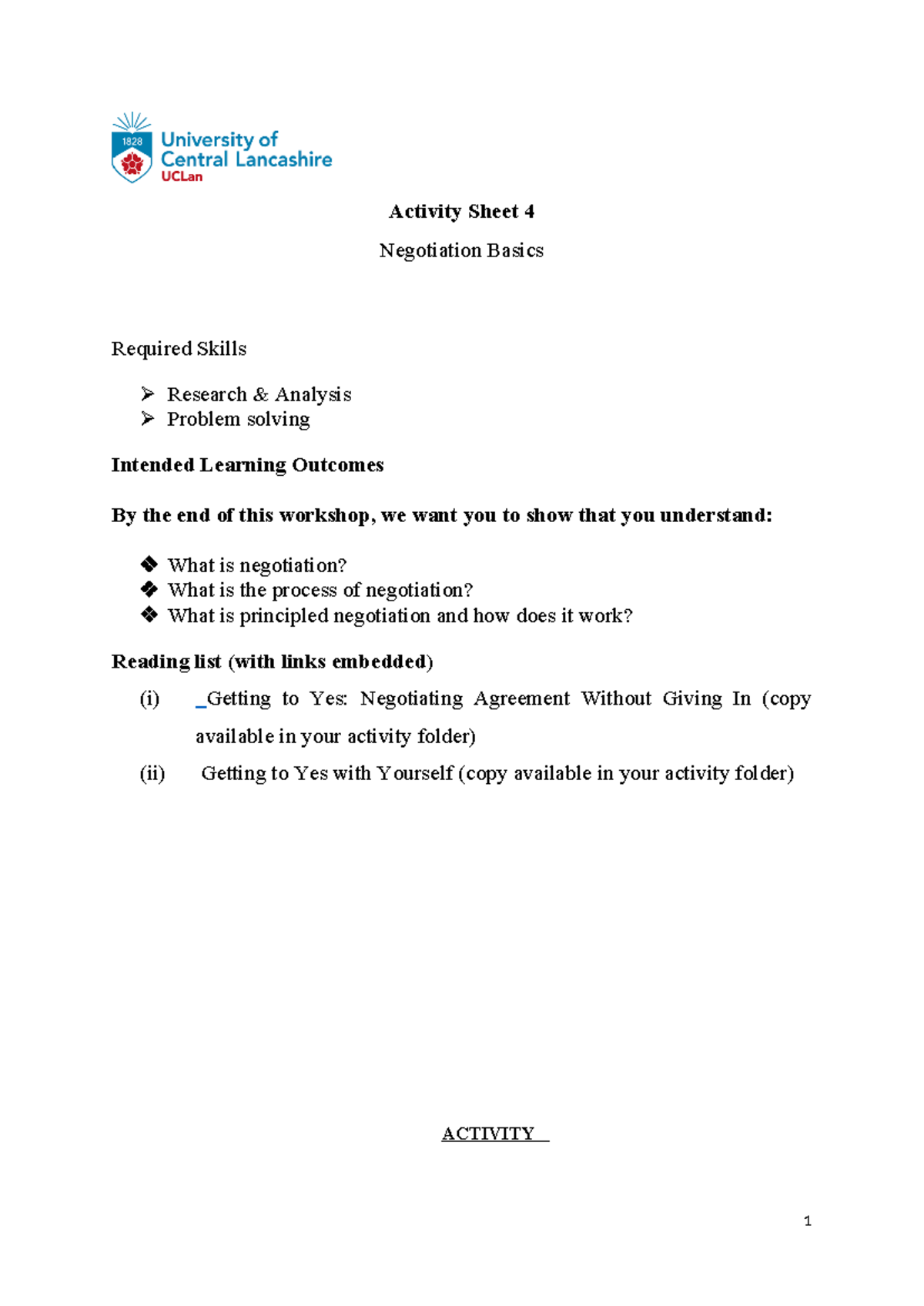 ADR Lecture Notes 4 - Negotiation Basics and Skills Analysis - Studocu