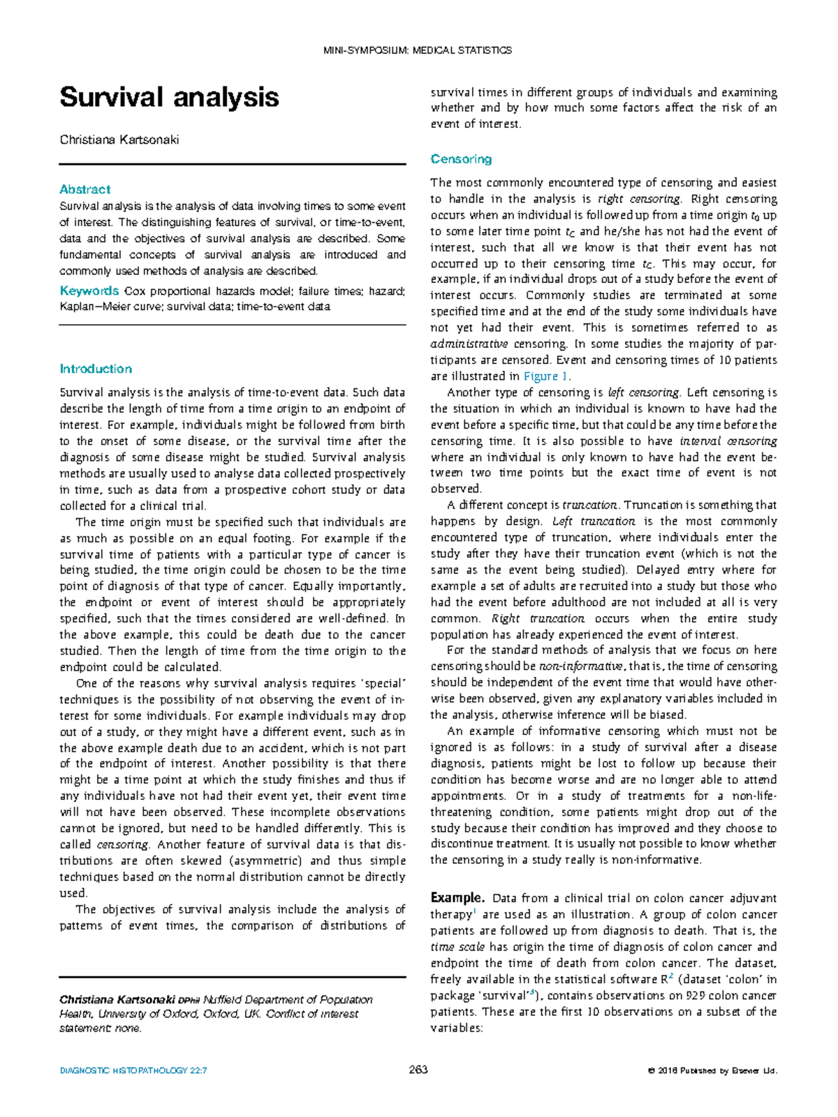 Survival Analysis: Key Concepts and Methods Explained - Studocu