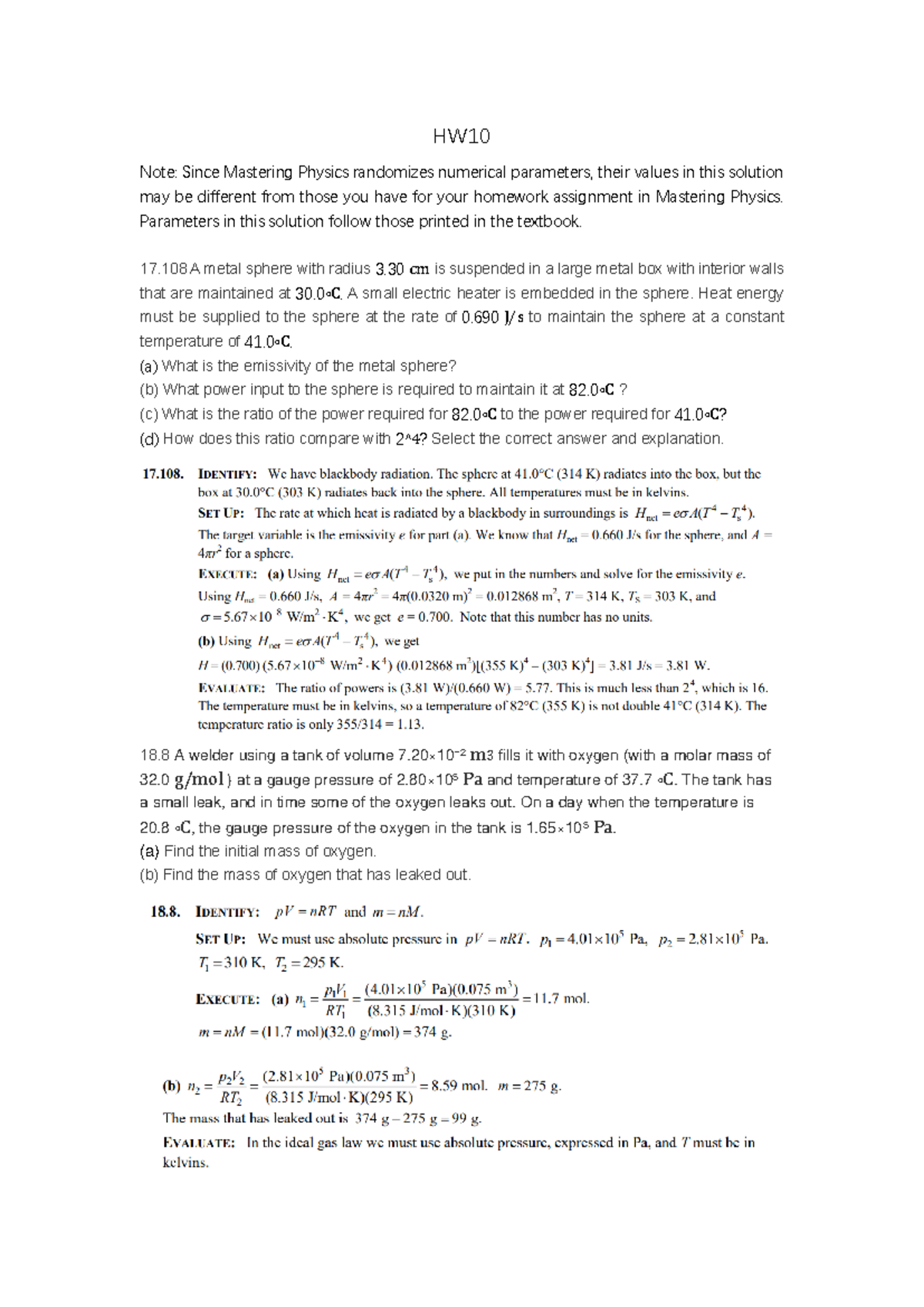 HW10 - Mastering Physics Homework Solutions and Practice - Studocu