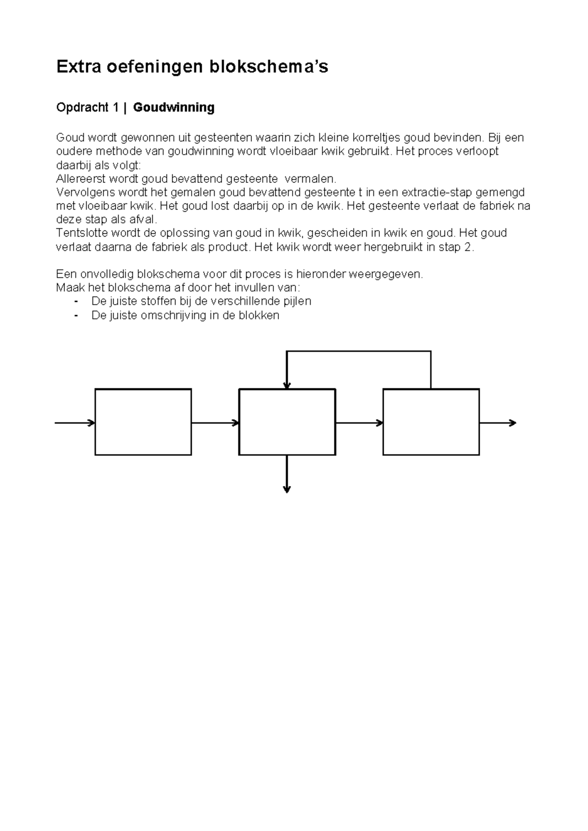 H6 - Extra Oefeningen Blokschema Goudwinning en Kwikgebruik - Studeersnel