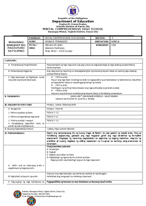 Q3 Filipino 10 Module 4 - Filipino Ikatlong Markahan Sariling Linangan ...