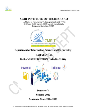 DV LAB Manual 5TH SEM - DATA VISUALIZATION LABORATORY Sub Code: BCS358C IA Marks: 50 Total Hours ...