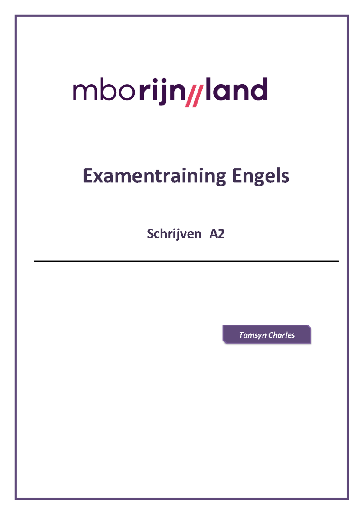 Examentraining TOA - Schrijven A2 - Voorbereiding Engels Examens ...