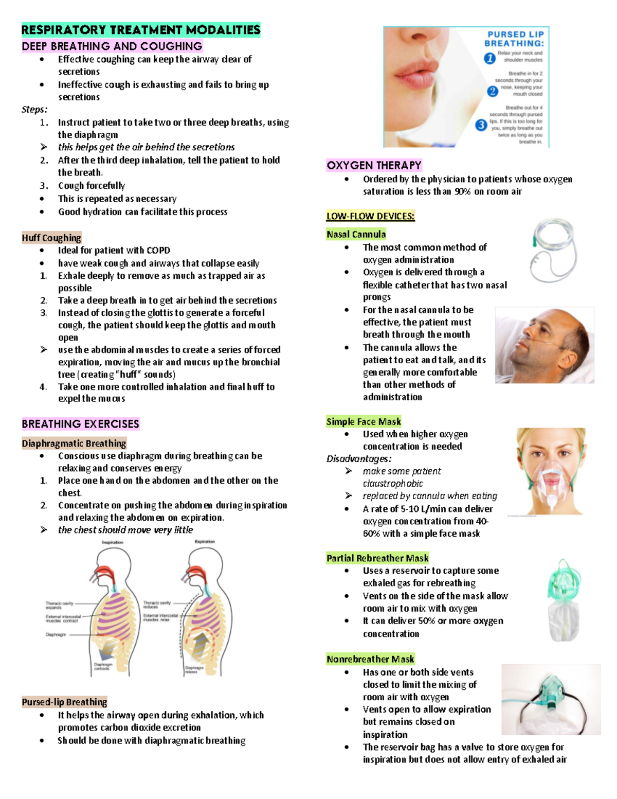 Respiratory Care Modalities & ABG Interpretation (NURS 101) - Studocu
