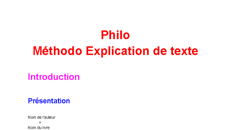 Méthodo Explication de Texte en Philosophie - Analyse de Victor Hugo - Studocu