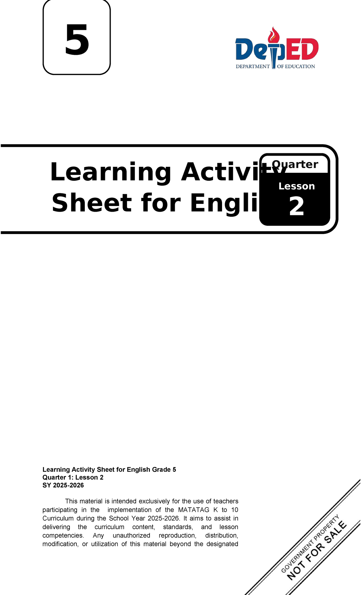 Q1 LAS English 5 Lesson 2: Sounds in Poetry and Nature - Studocu