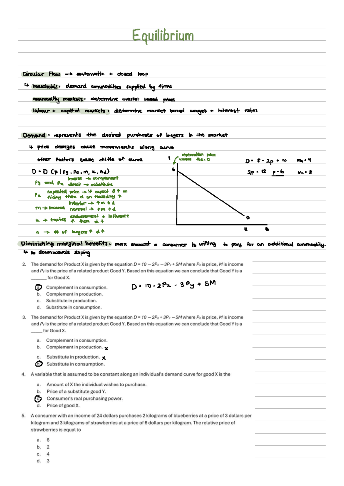 Equilibrium Analysis: Demand & Supply Dynamics - Notes - Studocu