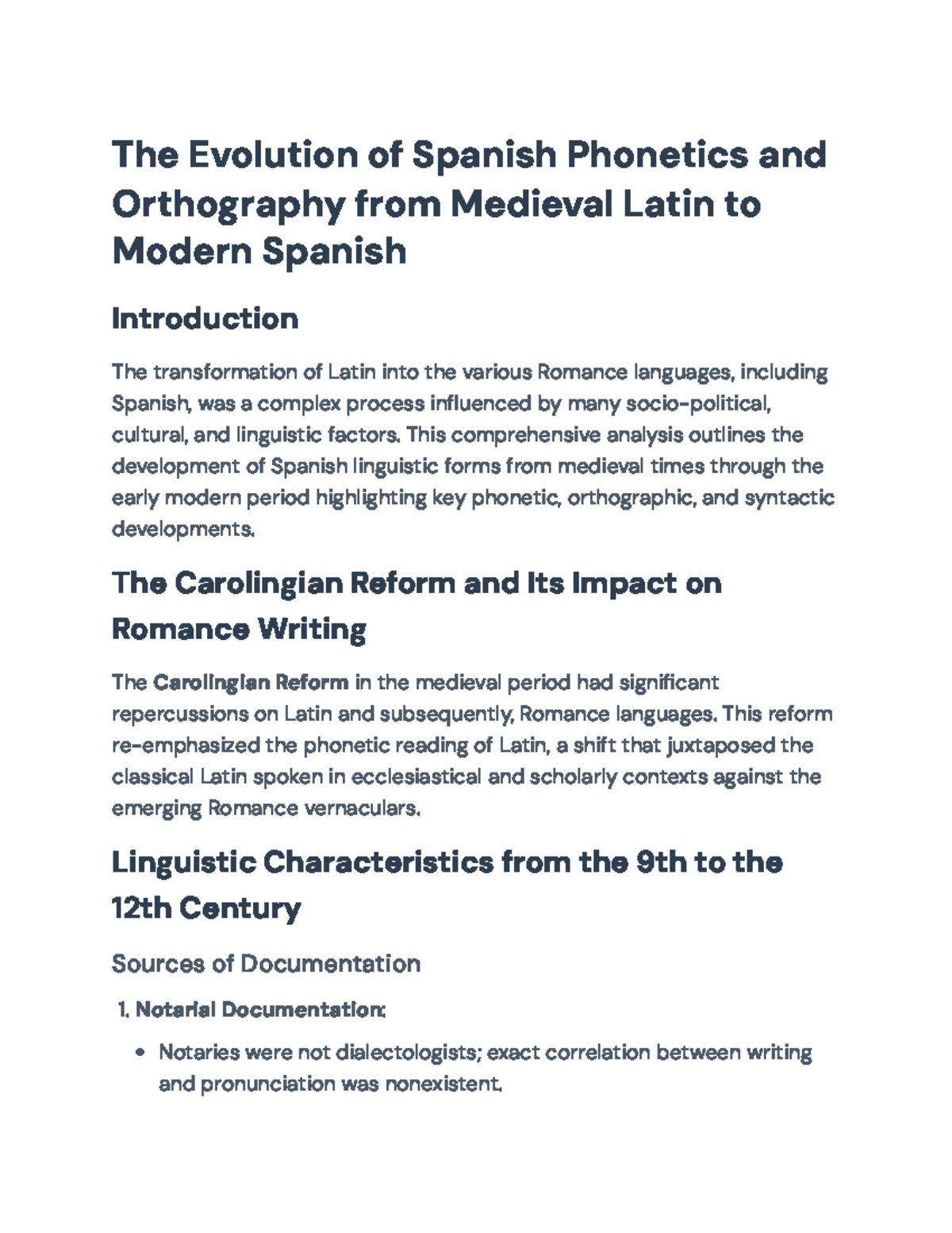 The Evolution of Spanish Phonetics and Orthography: A Historical ...