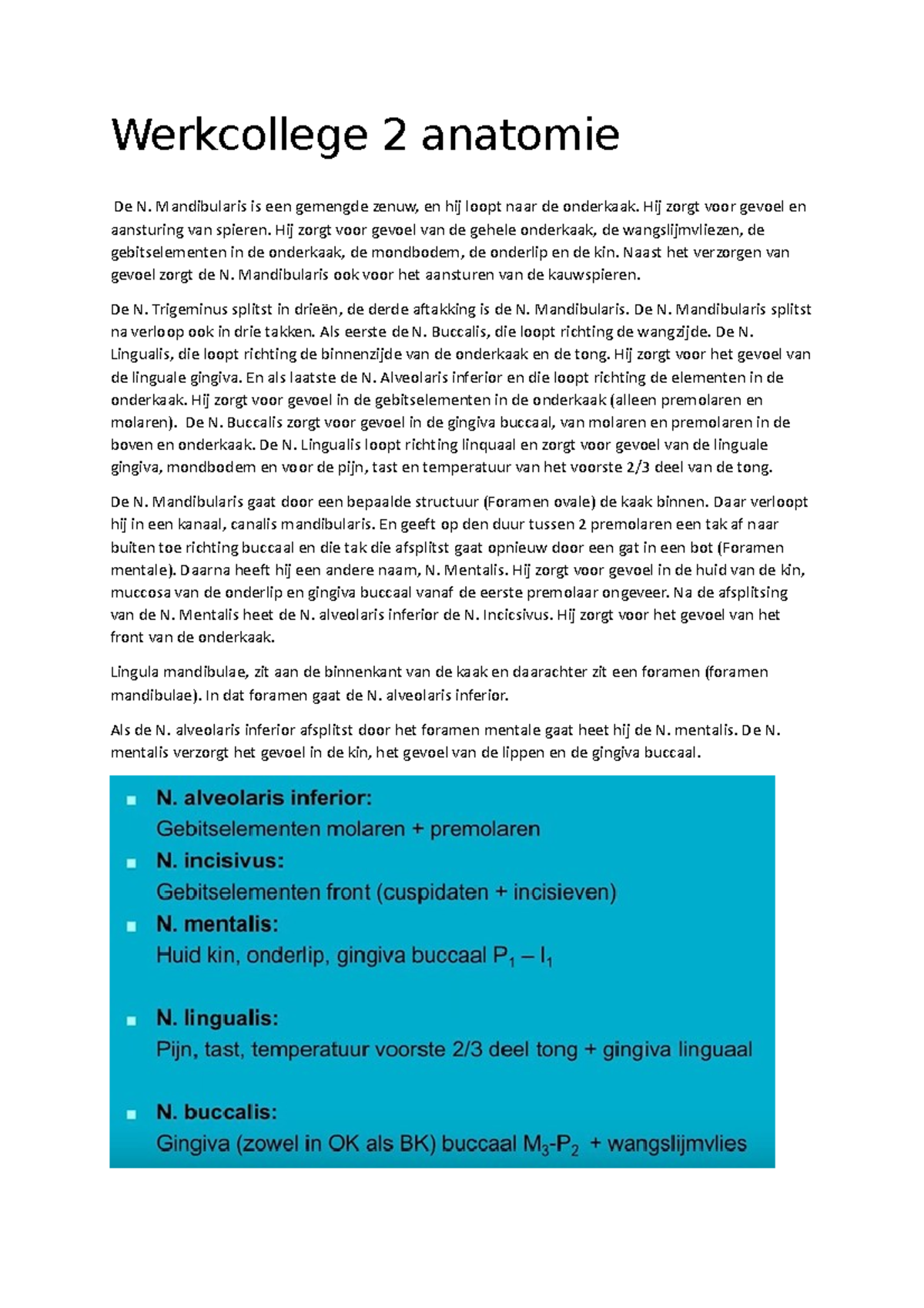 Kennisclip 2: Anatomie van de N. Mandibularis en zijn Functies ...