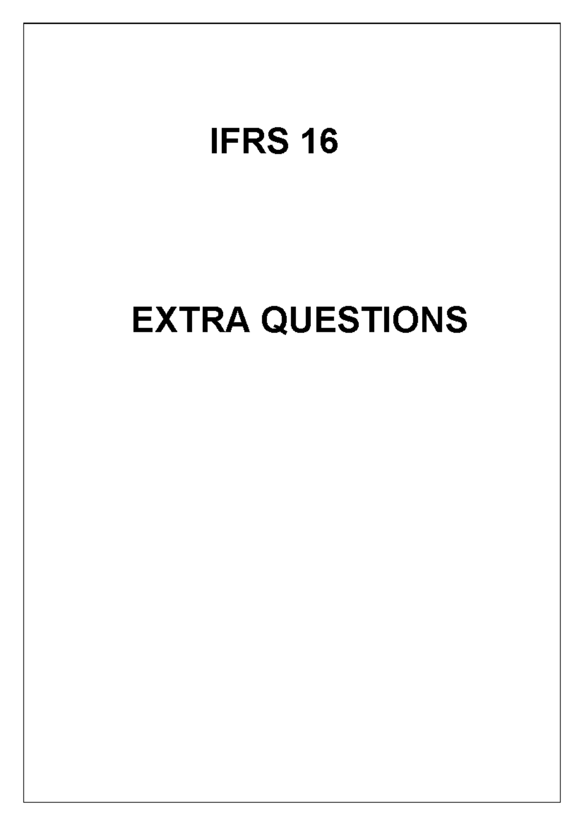 IFRS 16 - Extra Questions and Journal Entries for Lease Accounting ...