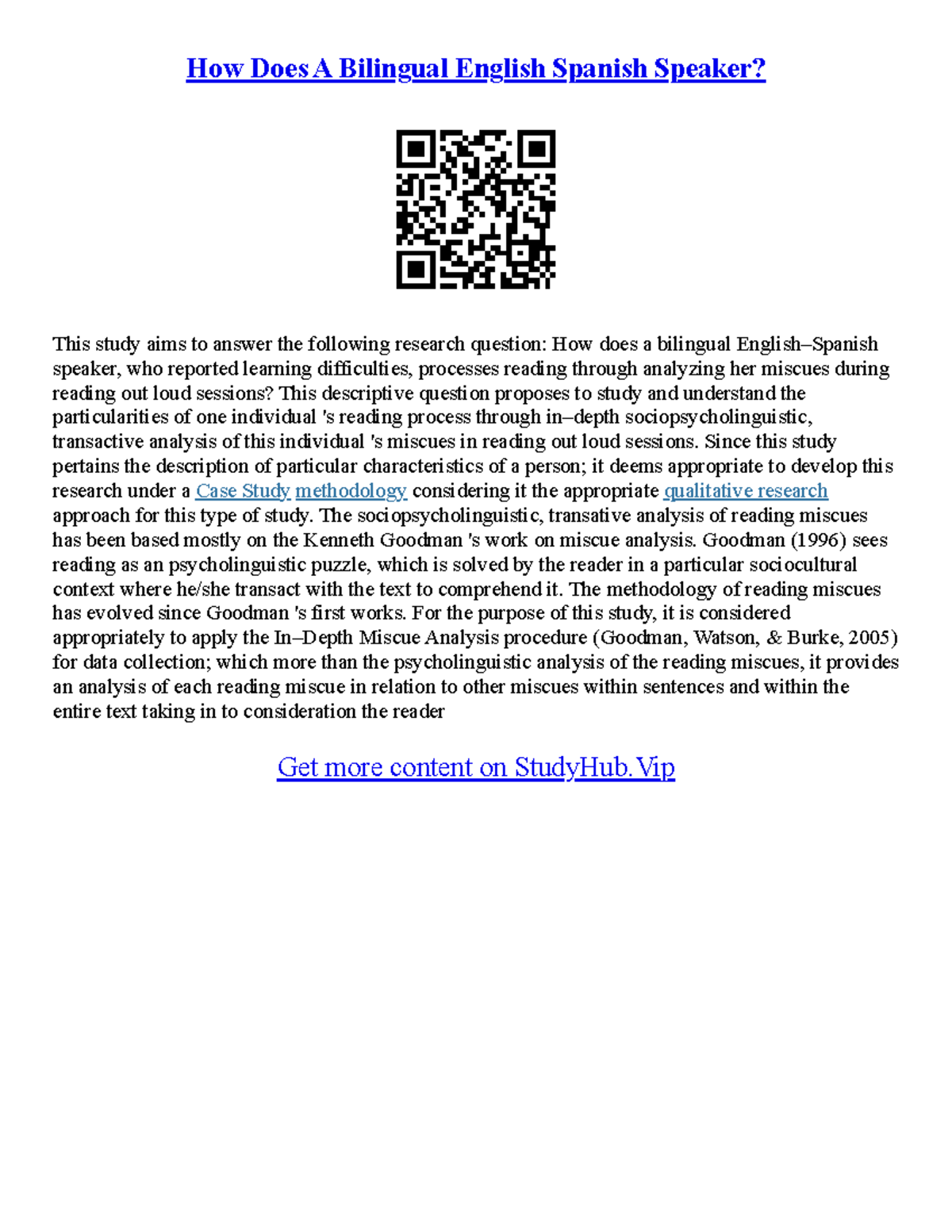 Spanglish Essay - How Does A Bilingual English Spanish Speaker? This ...