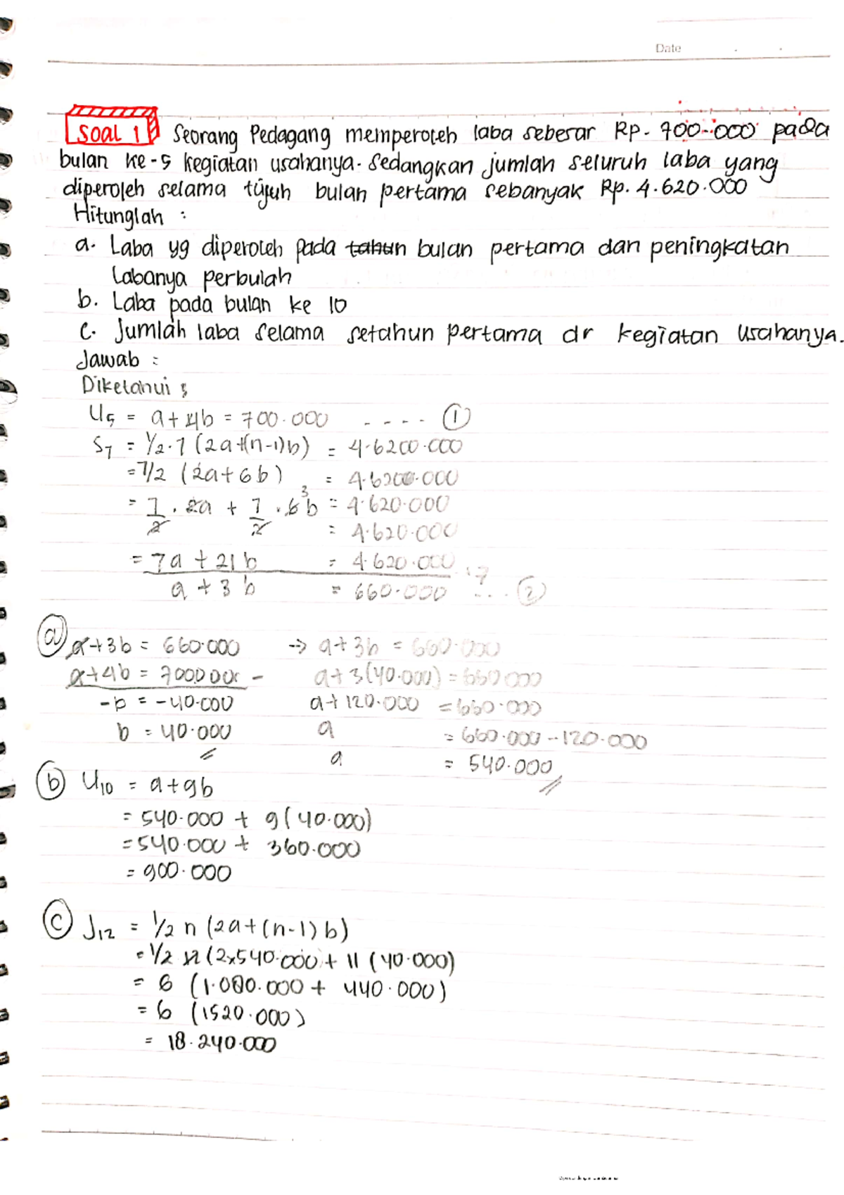 Latihan Deret Hitung & Deret Ukur untuk Pemahaman Matematika - Studocu